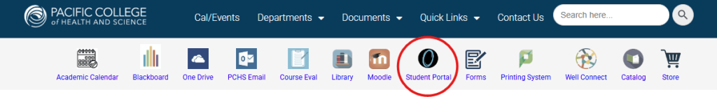 Logging into the Student Portal – Pacific College of Health and Science