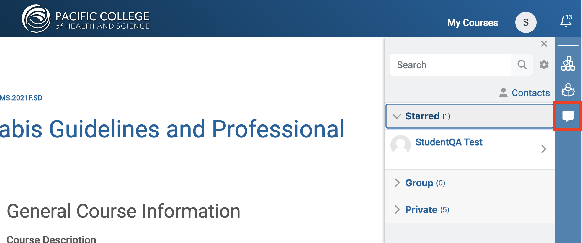 Moodle | Navigating the New Layout – Pacific College of Health and Science